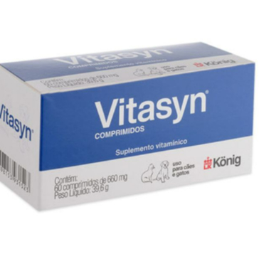 Vitasyn 660mg 60 Comprimidos Suplemento Alimentar para Cães e Gatos ...