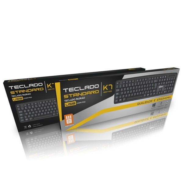 Teclado Standard K7 simples Padrão USB Preto MBTech | Shopee Brasil