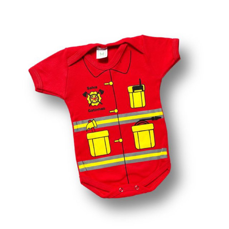 Body Temático Mesversario Bebê Profissão Bombeiro | Shopee Brasil