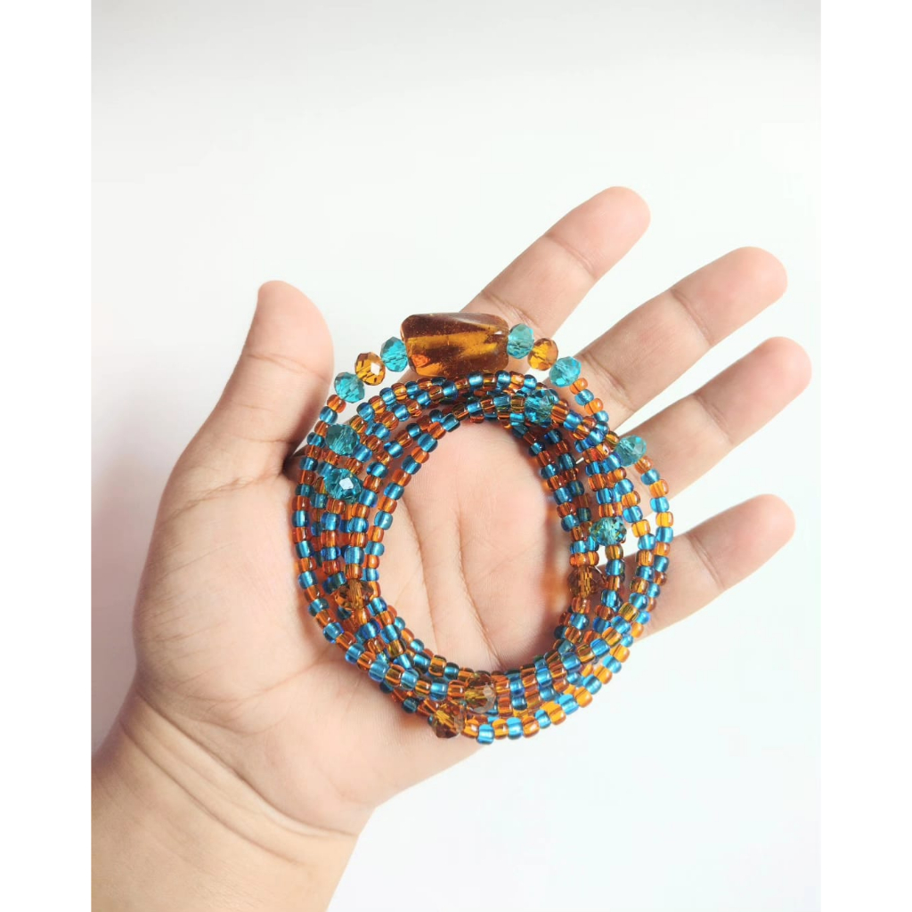 Guia de Logun Edé Azul e Dourado Umbanda Candomblé Orixá | Shopee Brasil