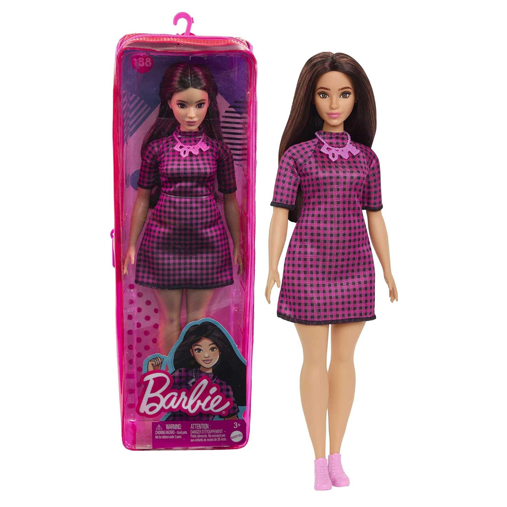 Boneca Barbie Fashionistas 188 Curvy Vestido Xadrez Mattel | Shopee Brasil
