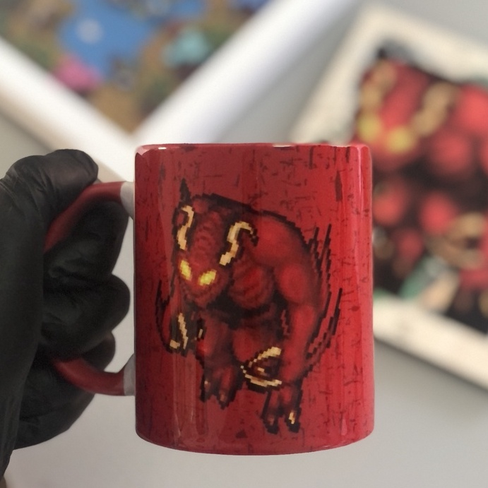 Caneca Tibia Demon + MIMO: Porta Copos/Mousepad/Toalhinha/Chaveiros ...