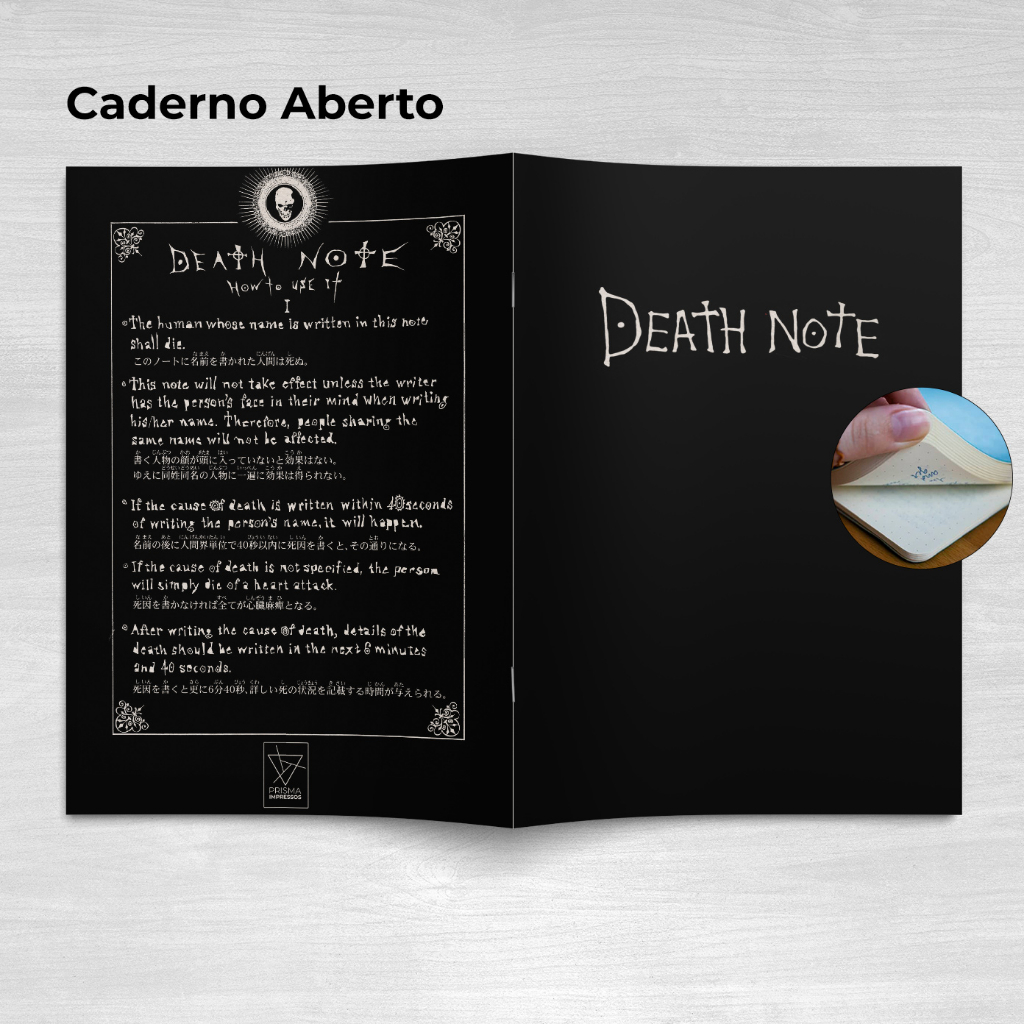 Sketchbook Caderno Death Note A5 com Folhas 90g para Desenhos e ...