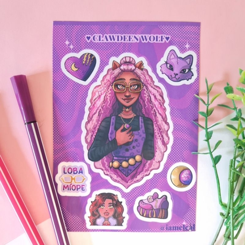 Cartela de Adesivos | Monster High - Clawdeen Wolf | Shopee Brasil