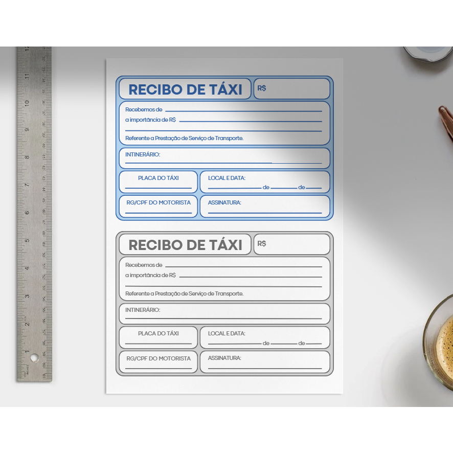 Talão Recibo De Táxi Com 50 Folhas | Shopee Brasil