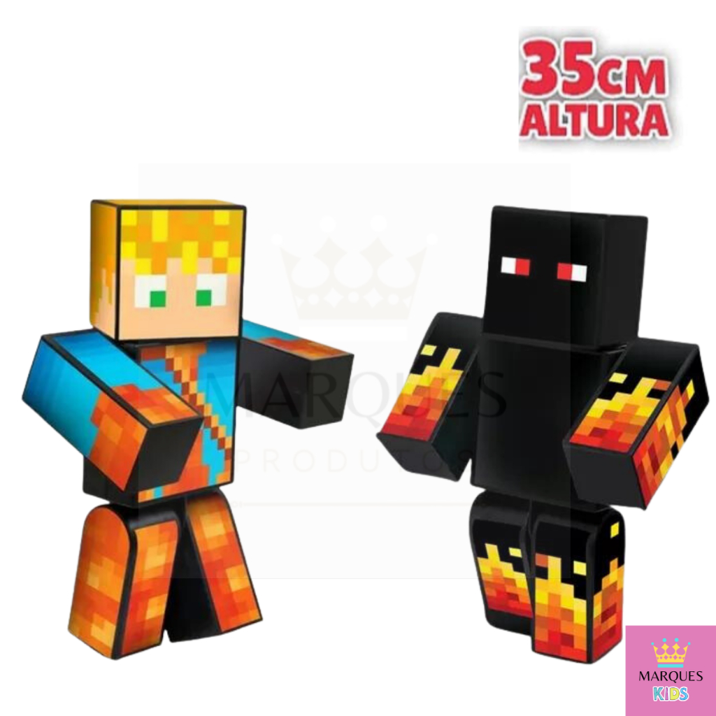 Kit Boneco Athos + Lopers 35 cm Minecraft Original | Shopee Brasil