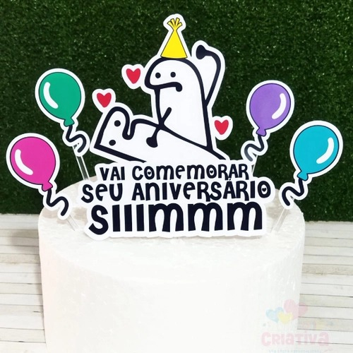 Topo de Bolo Flork Vai Comemorar seu Aniversario Sim | Shopee Brasil