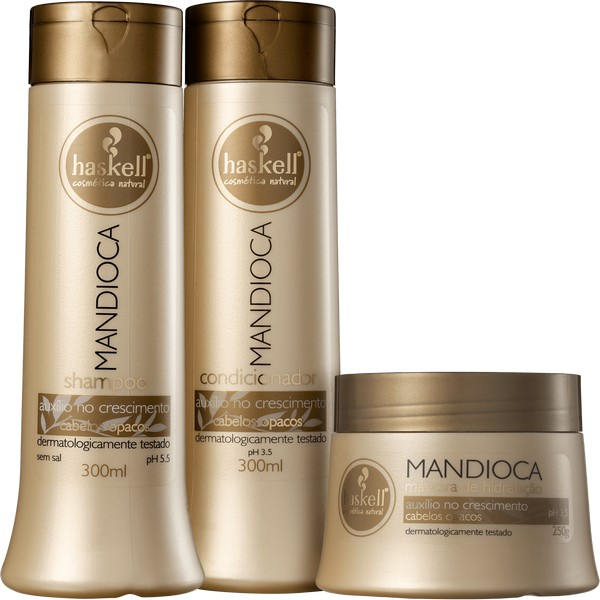 Kit Haskell Mandioca Shampoo, Condicionador 300ml E Mascara 300g | Shopee Brasil