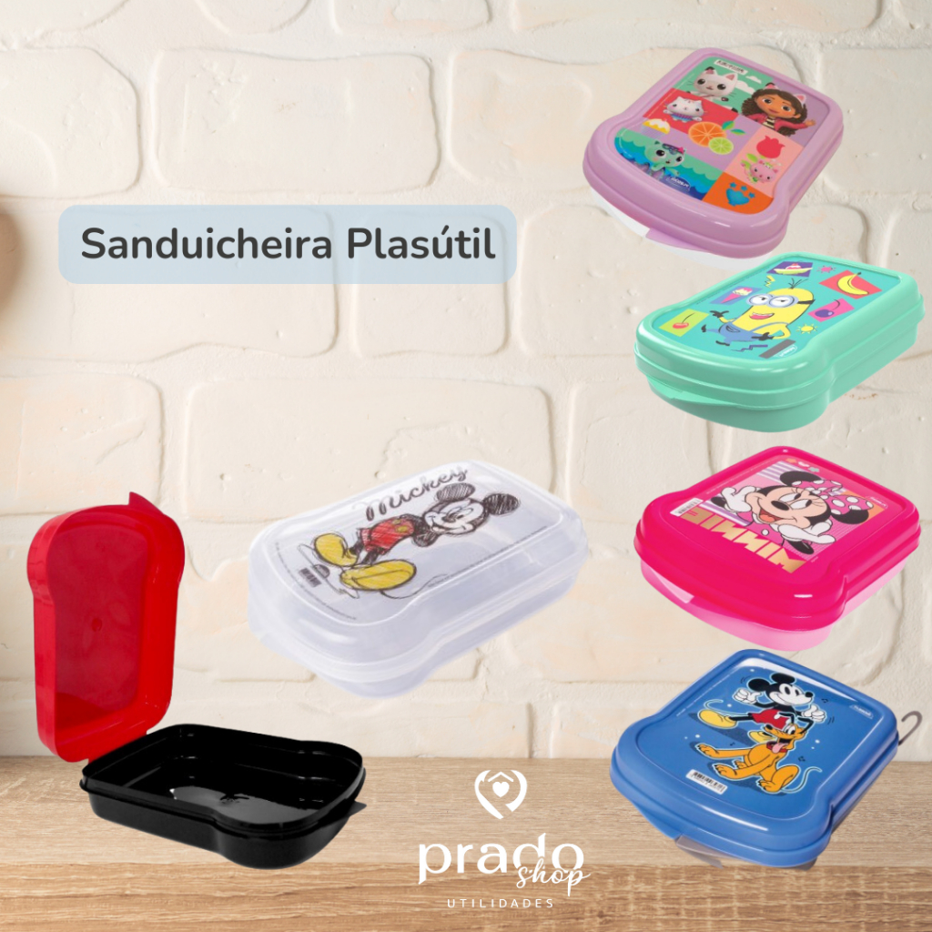Sanduicheira Porta Pão Disney Kids Lanche Escolar Plasútil | Shopee Brasil