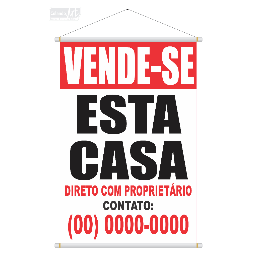 Banner Vende-se esta casa tamanho 70x50cm | Shopee Brasil