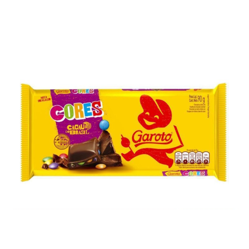 Barra de chocolate garoto cores 90g | Shopee Brasil