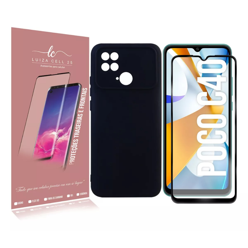 Capa Capinha Case Aveludada + Película de Privacidade 3d Xiaomi Poco C40 | Shopee Brasil