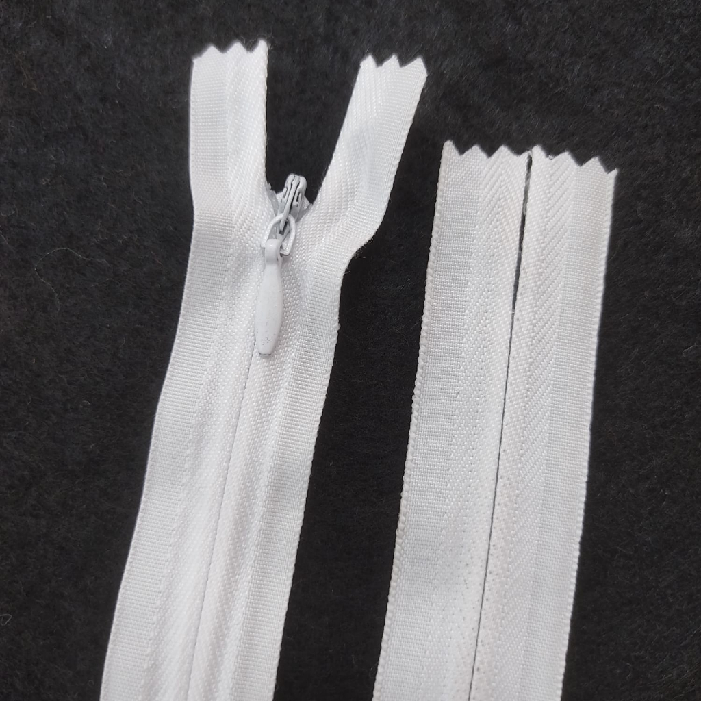 Zíper Invisível 60cm Branco Tecido - 10 Unidades | Shopee Brasil
