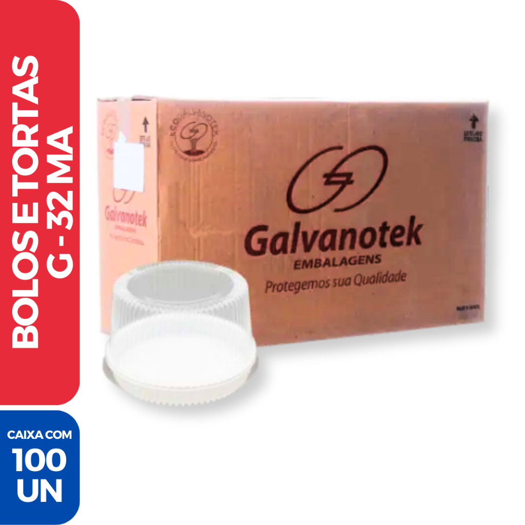 Embalagem p/ bolo e torta Branca | GALVANOTEK - G32MA | Caixa 100UN | Shopee Brasil