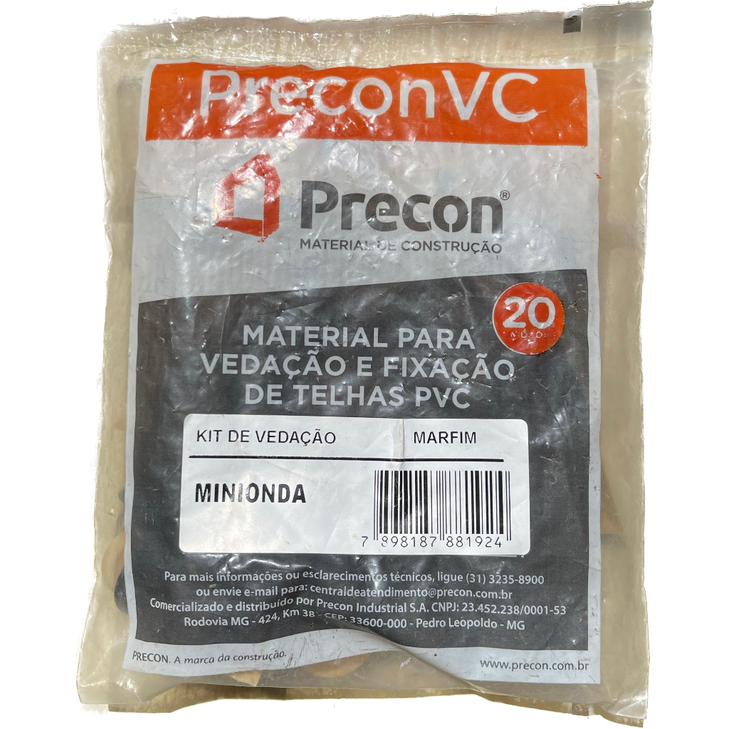 Kit de Vedação para Telha de PVC Minionda Marfim Precon | preconvc ...