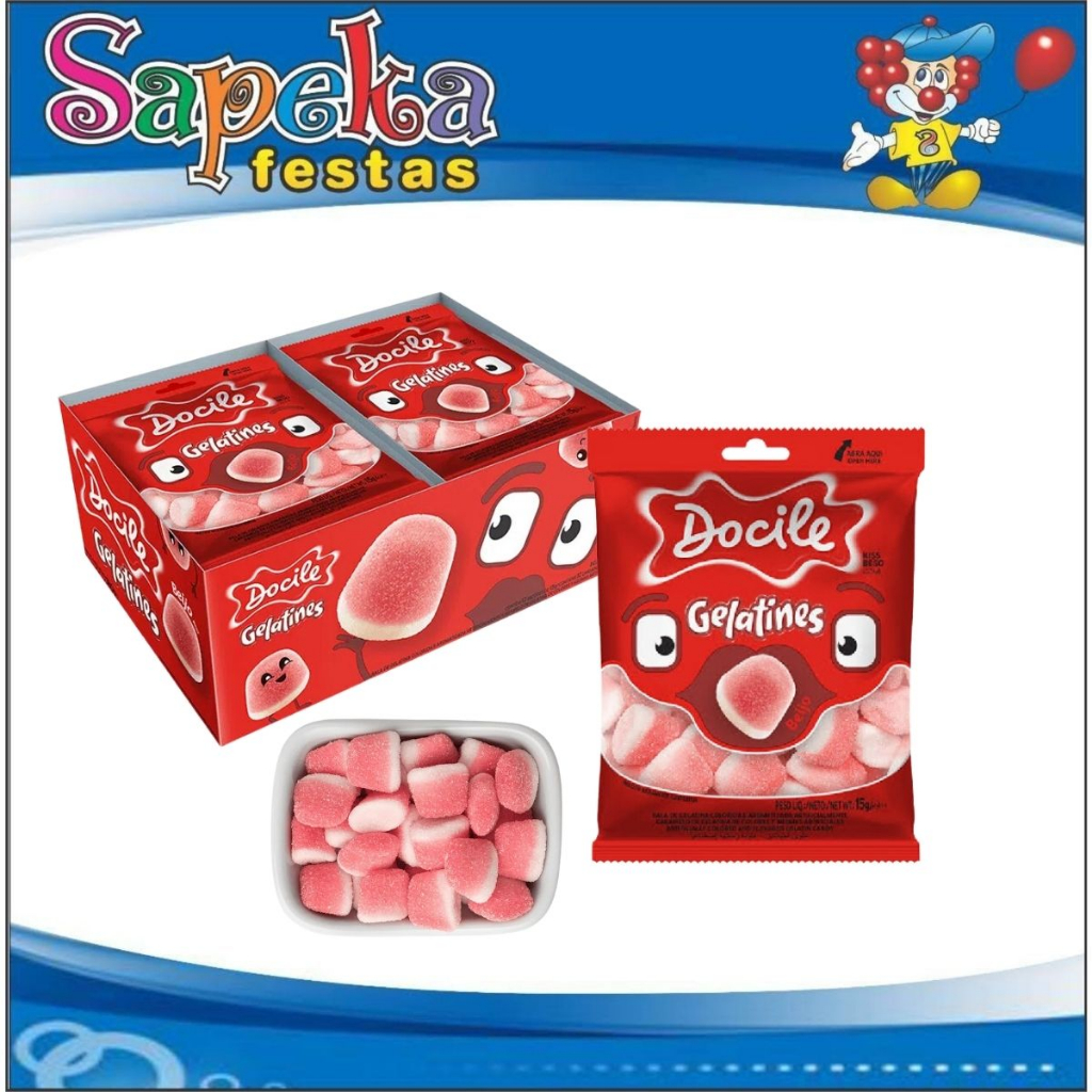 Bala de goma docile variedades display c/ 12 unidades | Shopee Brasil