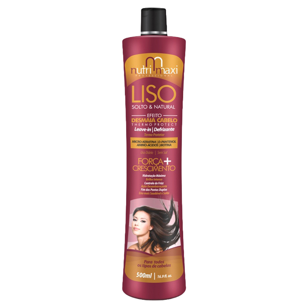 Leave-in | Defrizante Liso, Solto e Natural NutriMaxi 500ml | Shopee Brasil