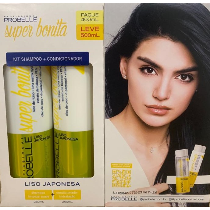 Kit Liso Definitiva Japonesa condicionador e shampoo 500 ml Probelle ...