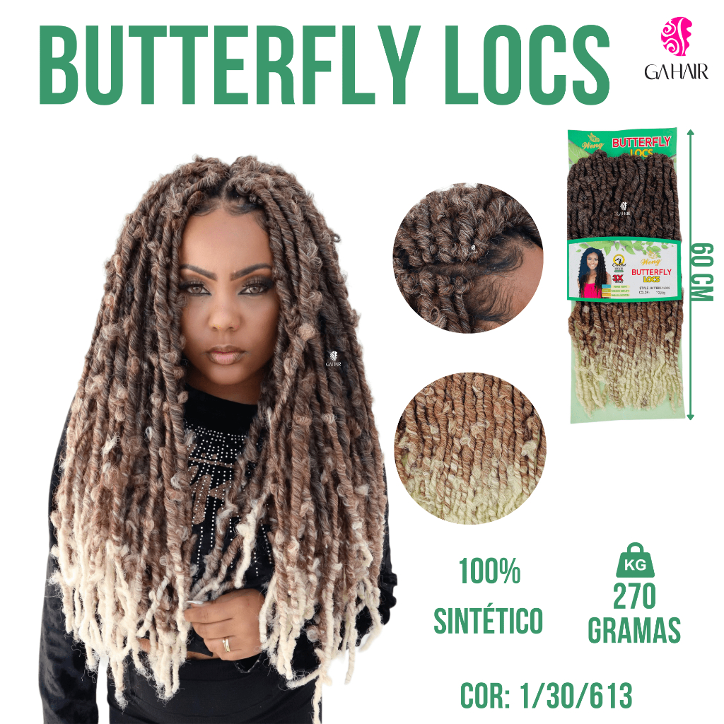 Cabelo Butterfly 100 % Sintetico Estilo Dread - Pronto Para Aplicar ...