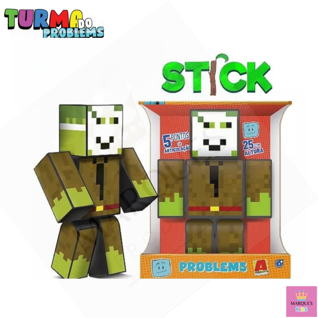 Boneco Minecraft Stick 25 cm Turma do Problems Original | Shopee Brasil