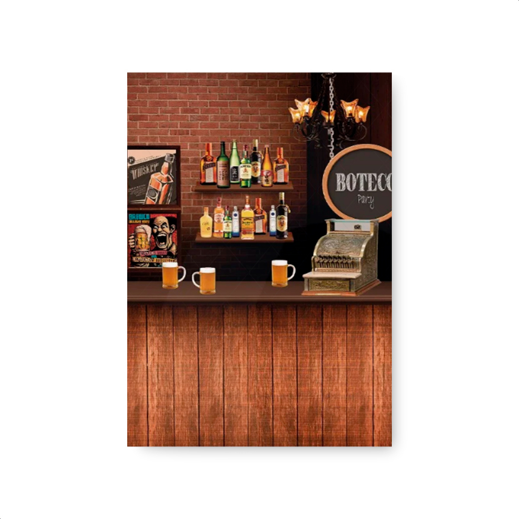 Painel Festa Retangular Tema Boteco Para Casadinho Em Tecido 1,5x2,2m ...