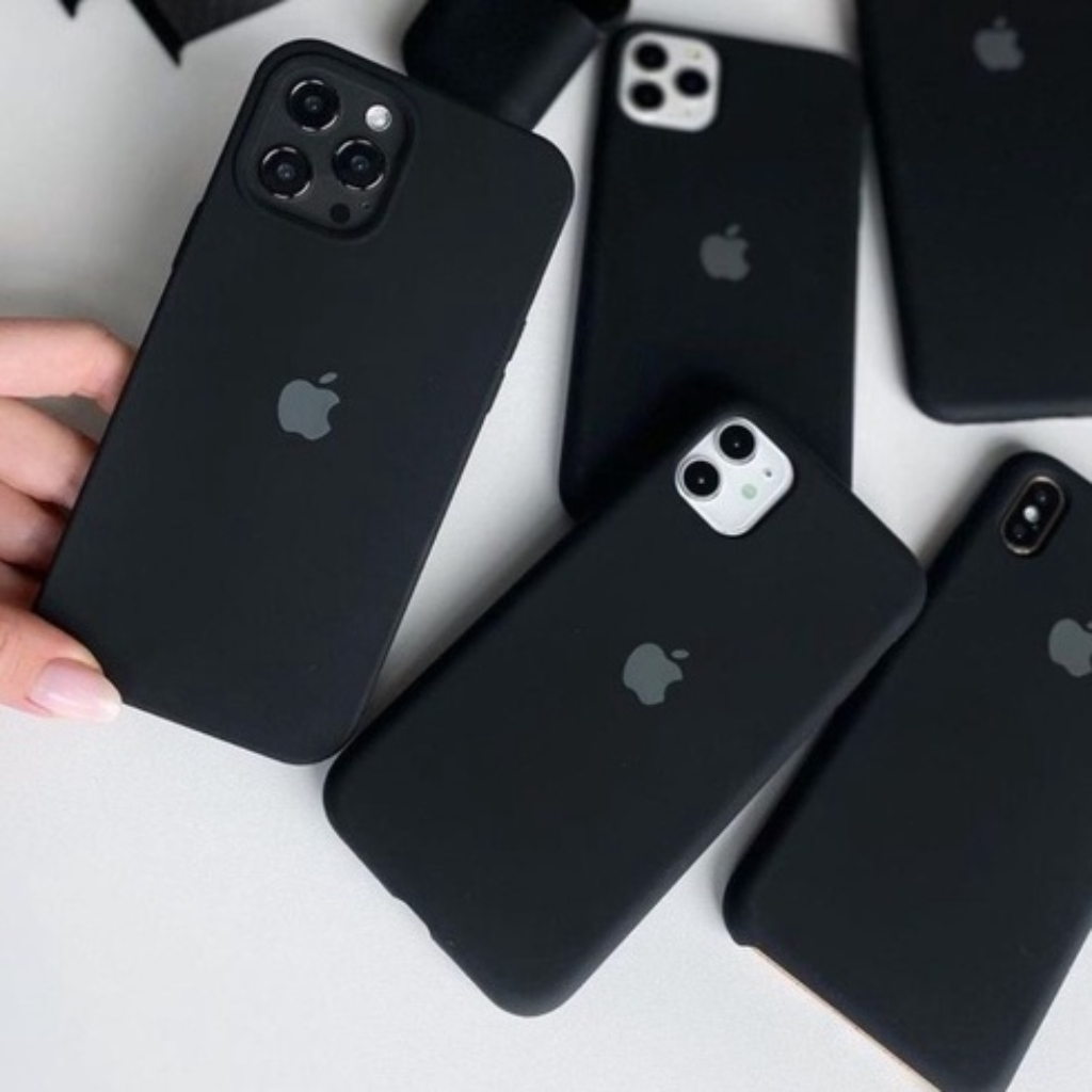 Capa Case Capinha Preta Iphone Silicone Aveludada Protetora com Logo 6 ...