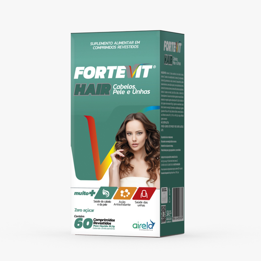 Suplemento Alimentar Fortevit Hair - Vitamina para Cabelo Pele e Unhas ...