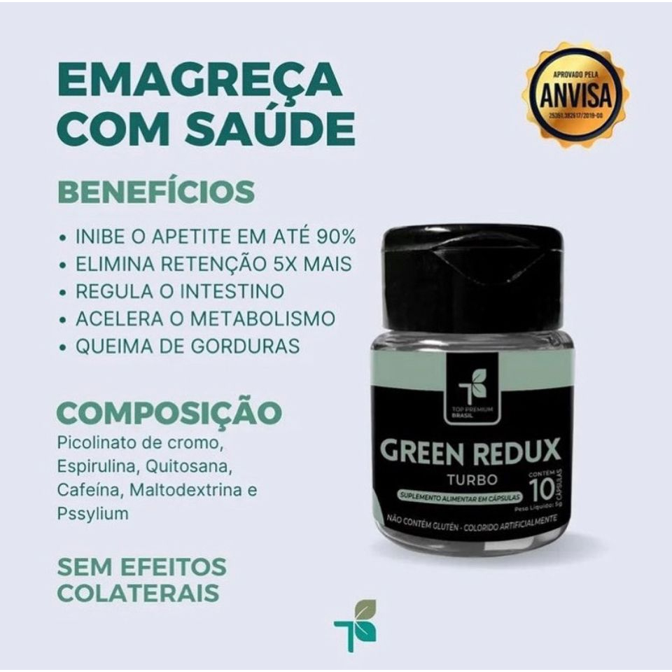 Green Redux Turbo, original, seca barriga Turbo, aprovado pela Anvisa ...