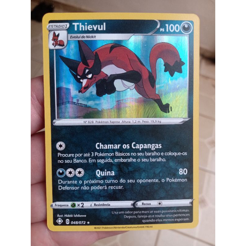 Carta Pokémon Thievul Foil Original Copag | Shopee Brasil