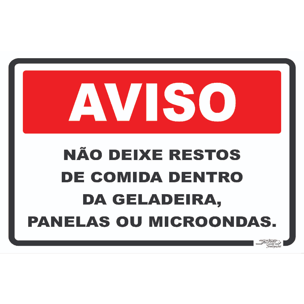 Placa Não Deixe Restos De Comida Dentro Geladeira Panelas | Shopee Brasil