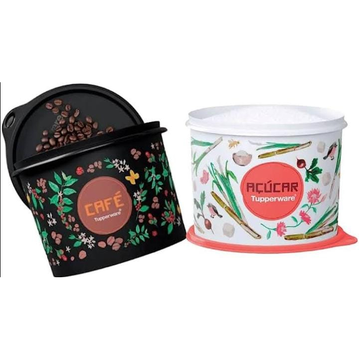 Kit Tupperware Açucar + Café Linha Floral 1,7L | Shopee Brasil
