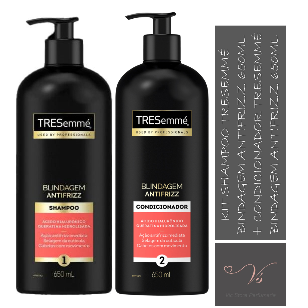 Shampoo e Condicionador Tresemmé 650ml Blindagem Antifrizz Ácido ...
