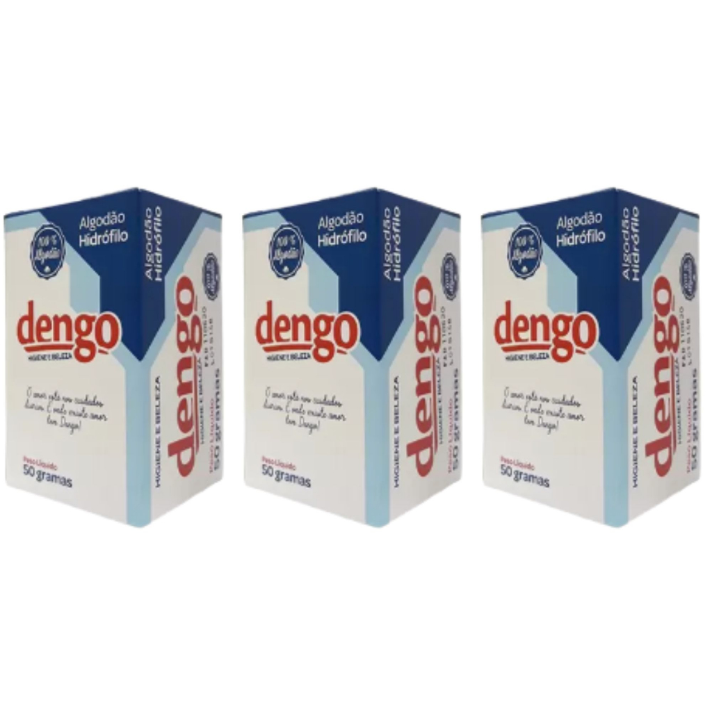Kit 3 Caixa De Algodão 50G - Dengo | Shopee Brasil