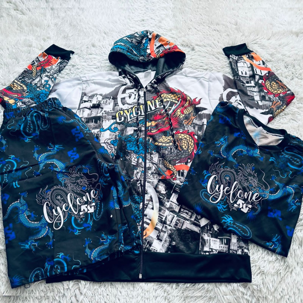 KIT camiseta + bermuda + jaqueta da Cyclone | Shopee Brasil