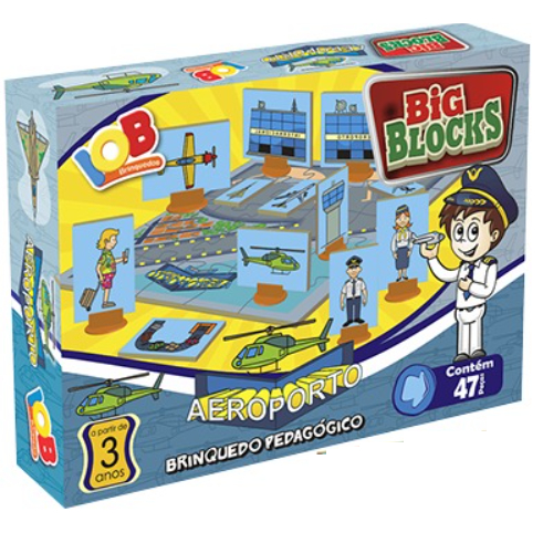 Blocos de Montar Aeroporto Big Blocks 47 Peças Brinquedo dia das ...
