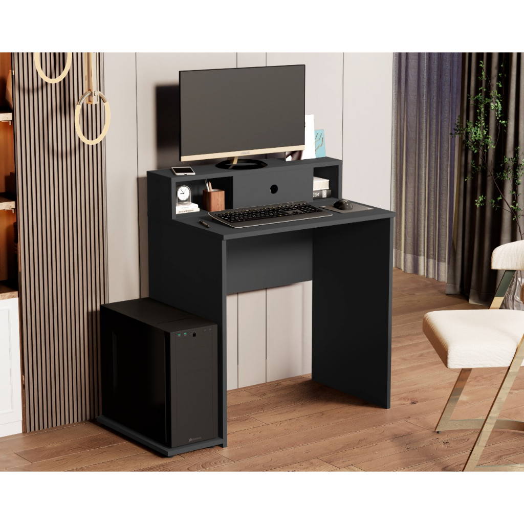 Mesa de computador Escrivaninha Decor Preto - Shark moveis | Shopee Brasil