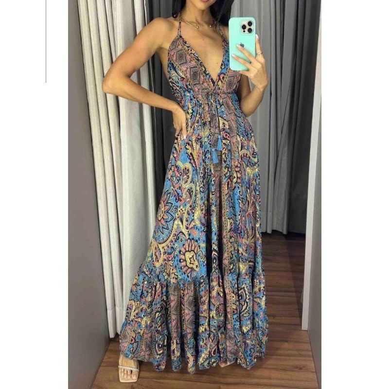 vestido frente única indano | Shopee Brasil