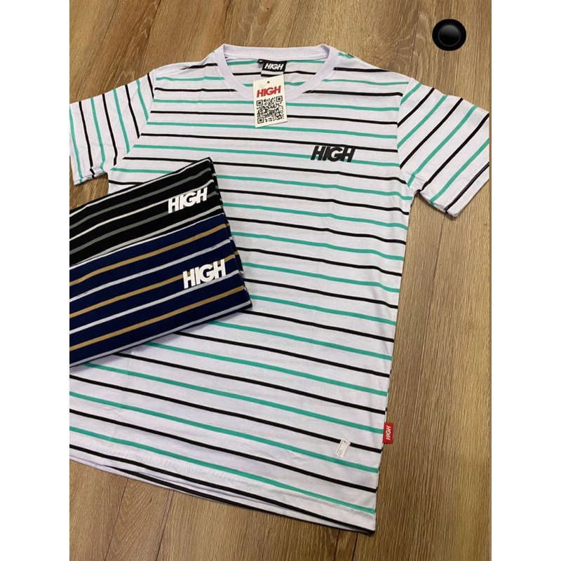Camiseta H!GH listrada | Shopee Brasil
