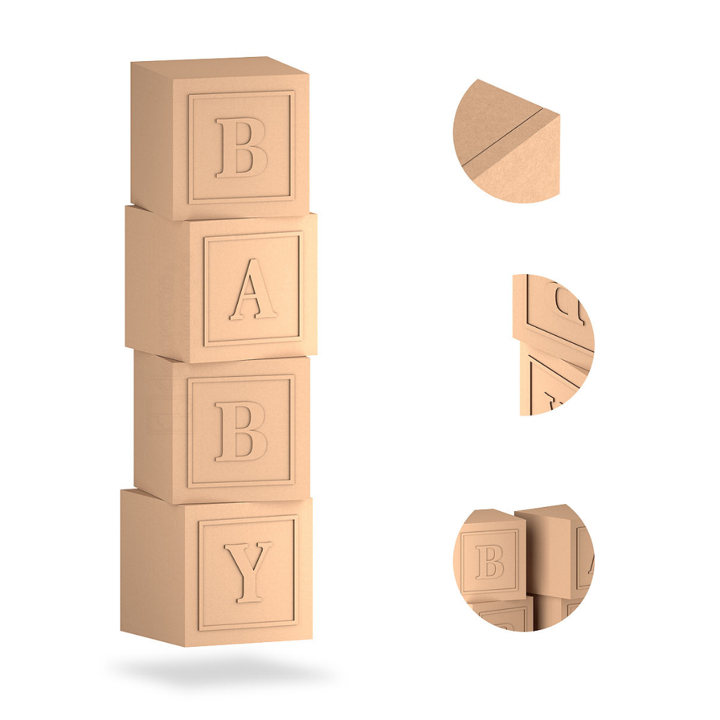 Cubos Baby em MDF 25x25cm Decoracao de Festas Pegue e Monte | Shopee Brasil