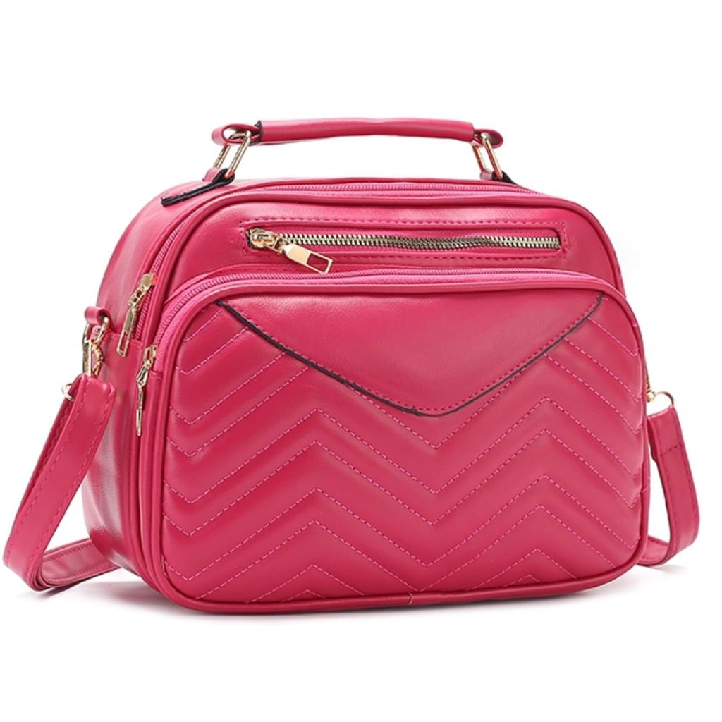 Bolsa Feminina Com Alça Lateral Transversal Faixa de Mão De Couro V2331 ...