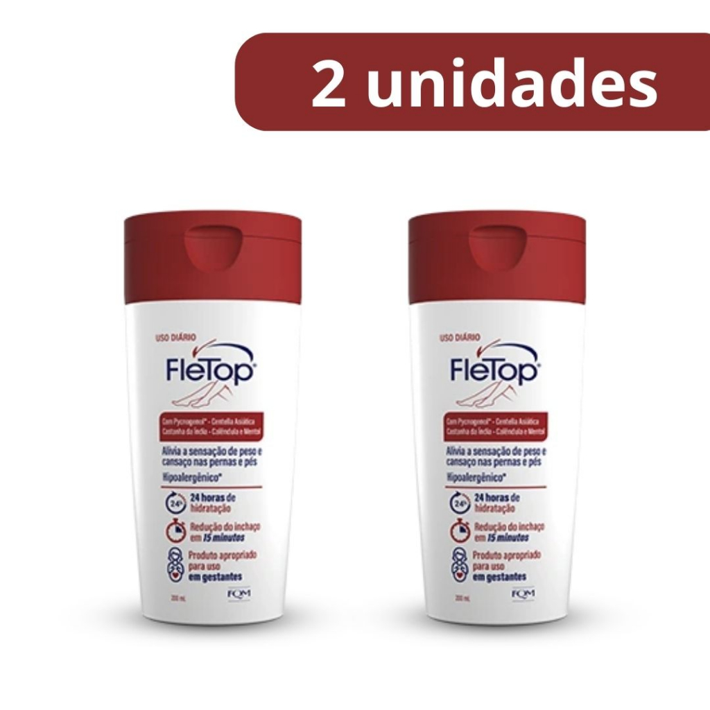 Kit c/ 2 Fletop Loção Hidratante para Pernas e Pés - 200ml | Shopee Brasil
