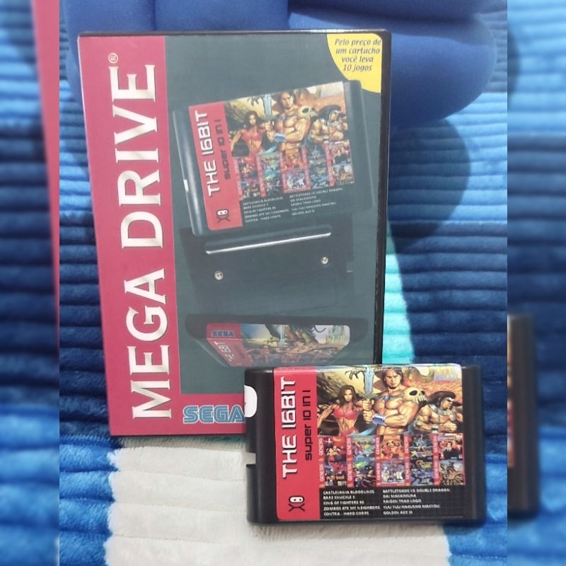 Cartucho Mega Drive - The 16bit Super 10 in 1 c/ Caixa | Shopee Brasil