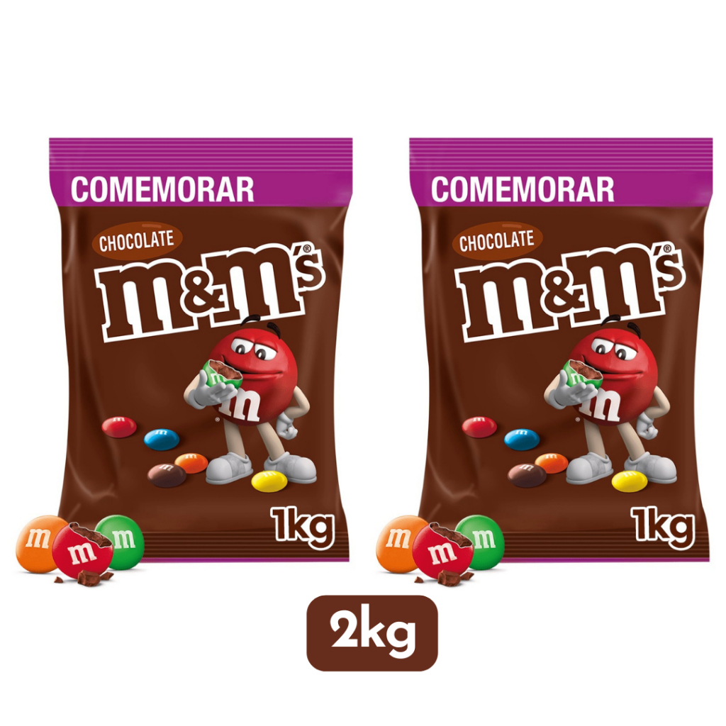 Kit 2 M&M's Confeito Chocolate ao Leite 1kg Amendoim Crispy MM's MMs ...