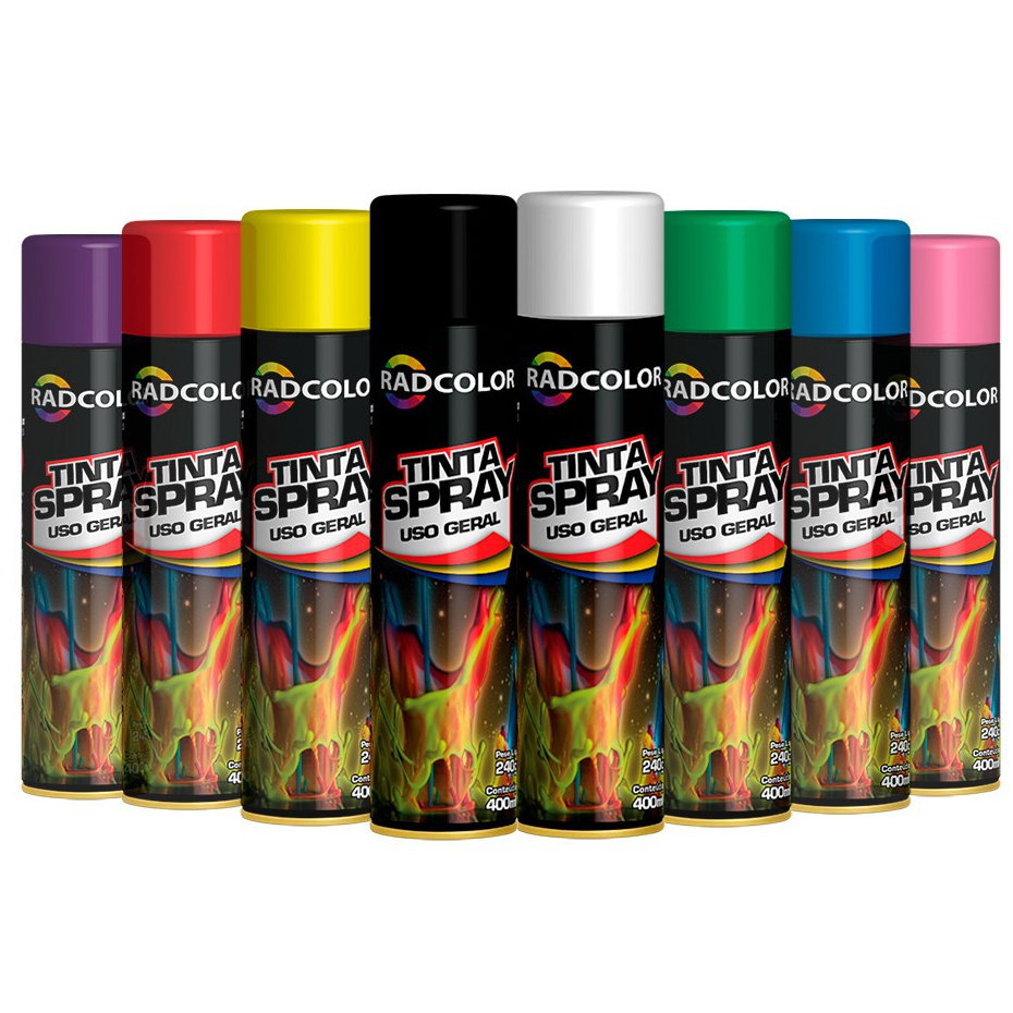 Tinta Spray para Pintura Uso Geral 400ml / 240g Várias Cores - RADCOLOR ...