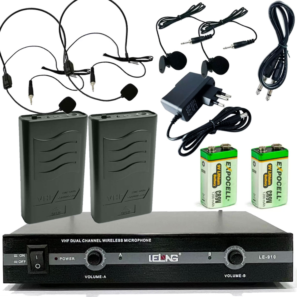 Kit Duplo Microfone De Lapela Transmissão Lelong Ori Le-910 | Shopee Brasil