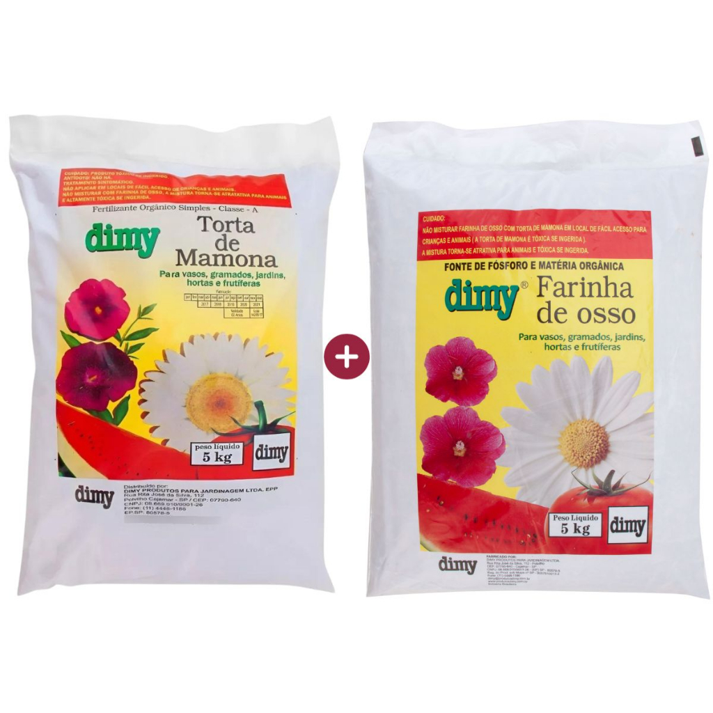 Fertilizante Farinha De Osso + Adubo Torta Mamona 10kg Dimy | Shopee Brasil