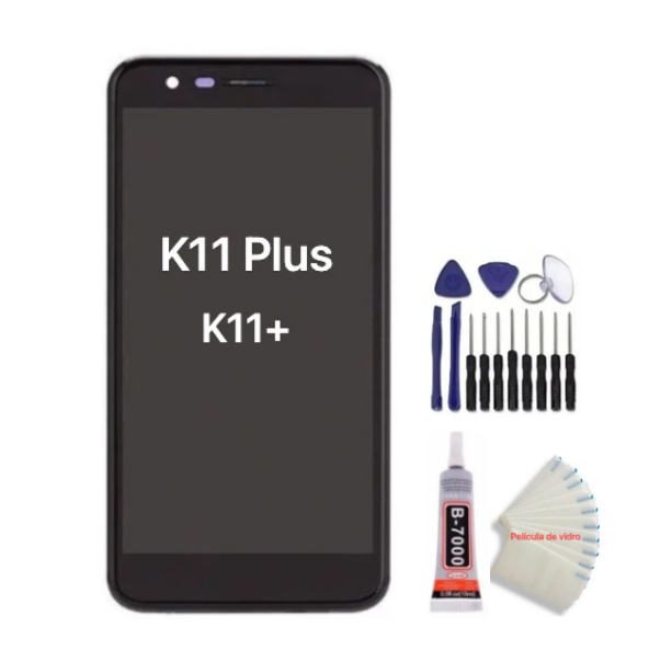 Frontal Tela Lcd Touch Display LG K11Plus K11+ X410 X410BCW Com Aro A ...
