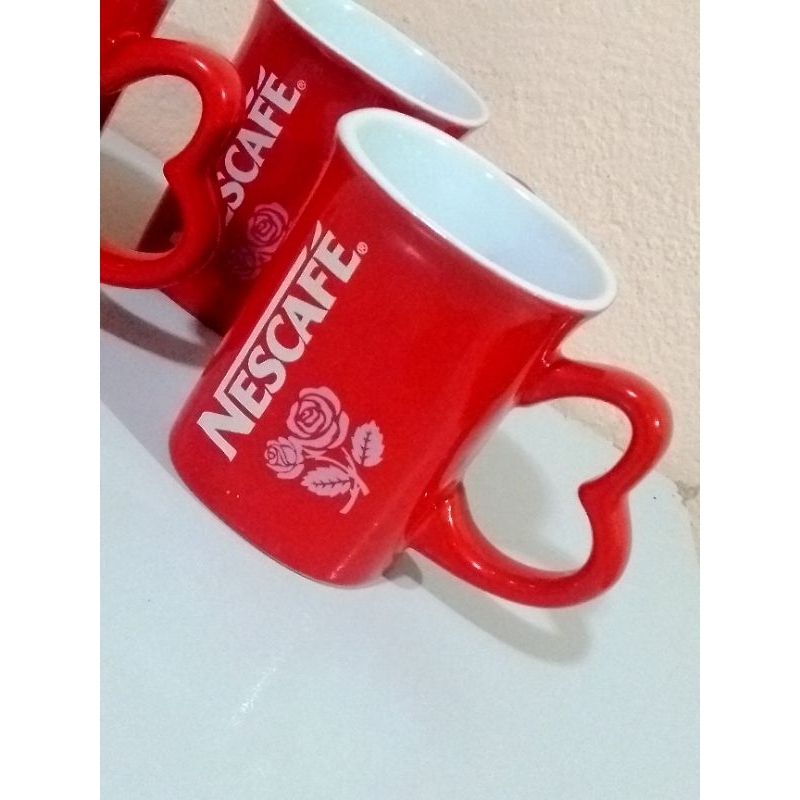Caneca vermelha de 160ml antiga Nescafé antiga e original alça coração ...