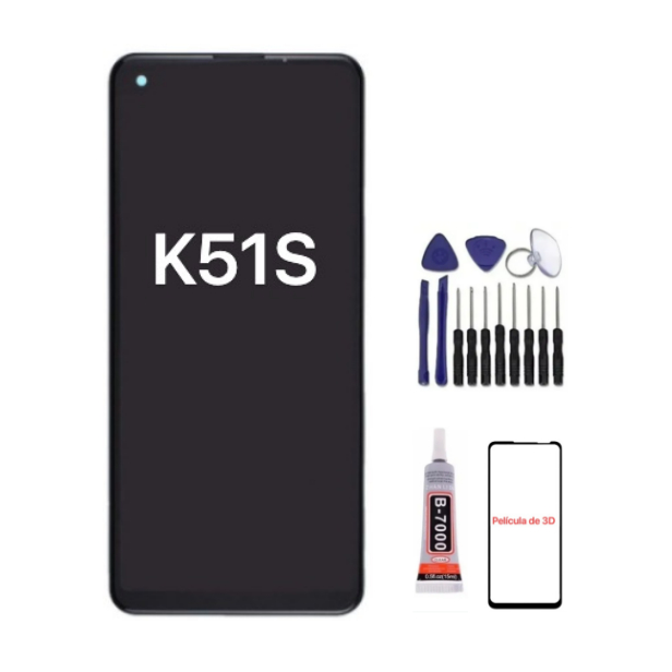 Tela Frontal Display Lcd Touch LG K51s K510 Lmk510bmw Com Aro E Sem Aro ...