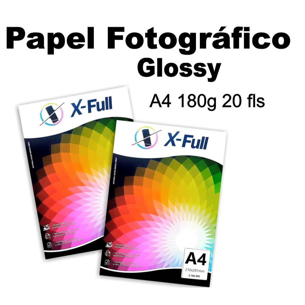 Papel Foto High Glossy 180g A4 Pacote C/ 20 Fls | Shopee Brasil